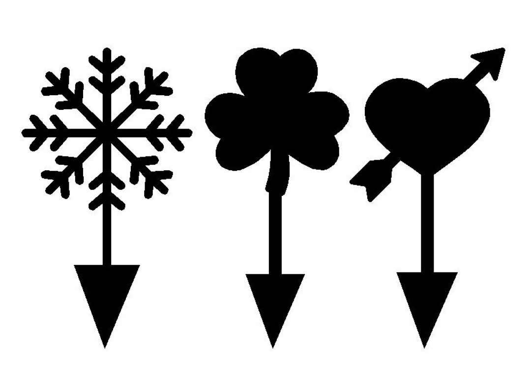 Heart, Shamrock & Snowflake Garden Stakes: Black Metal Backyard Decor ...