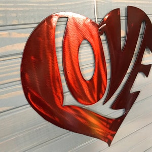 Love Heart Metal Wall Art: Powder Coated Steel, Handmade - Etsy