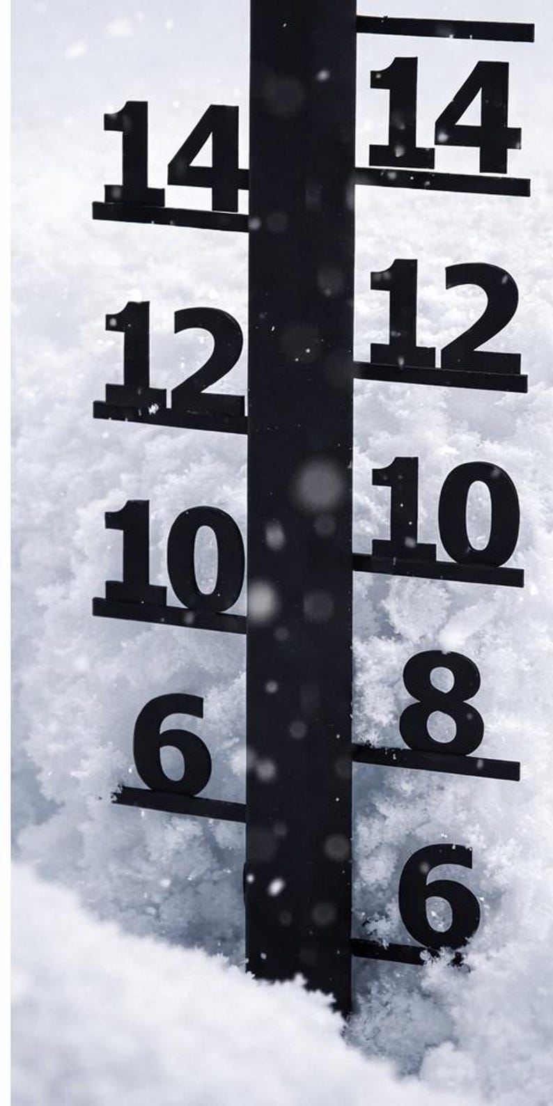 24” Snow Gauge Yard Stake – Metal Snowfall Measure With Snowflake Top ...