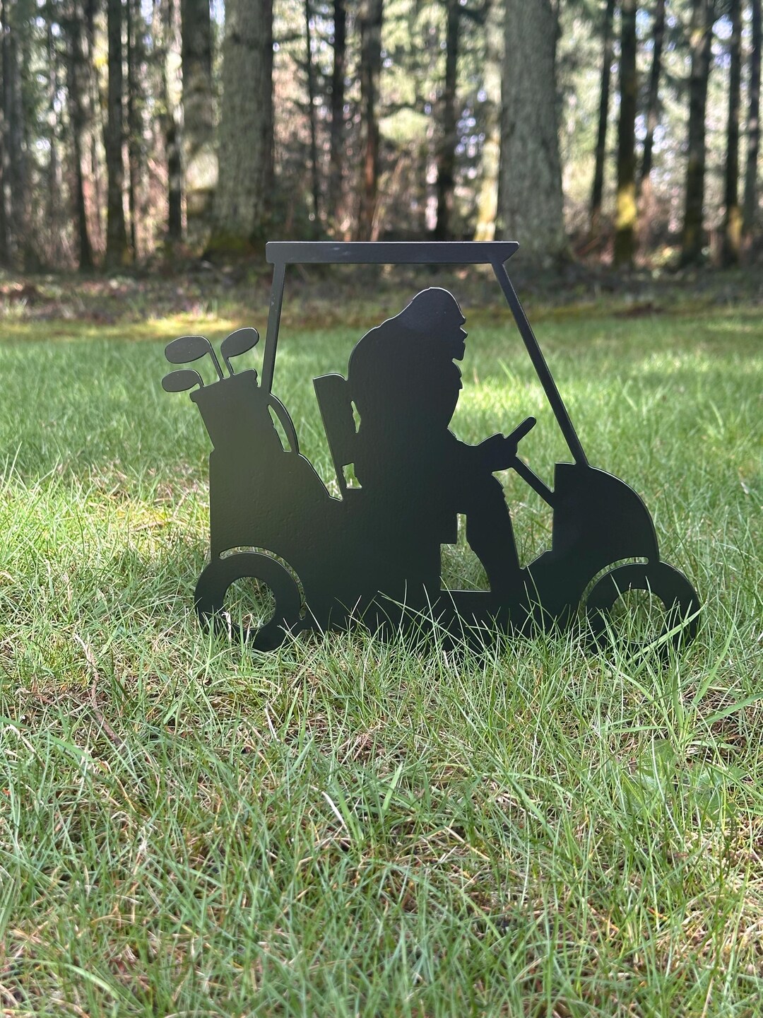 Bigfoot Golf Cart Garden Stake: Sasquatch Backyard Decor - Etsy