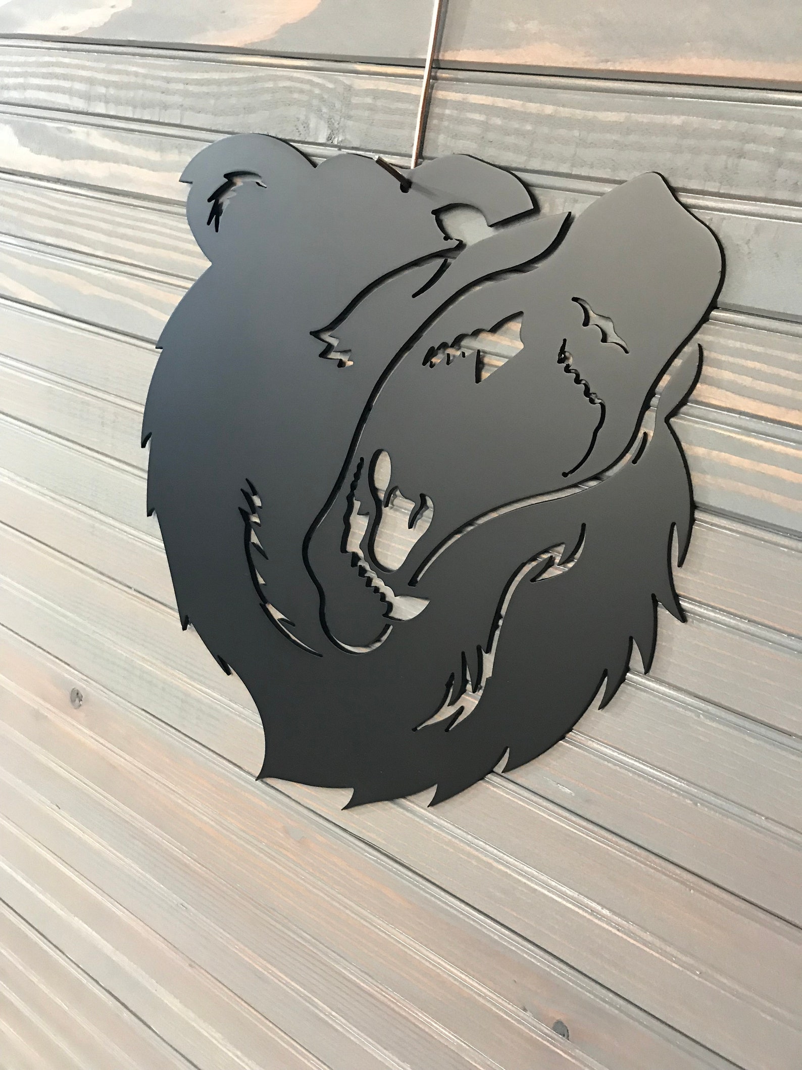 Bear Kodiak Grizzly Brown Metal Art Wall Art Home Decor Man - Etsy