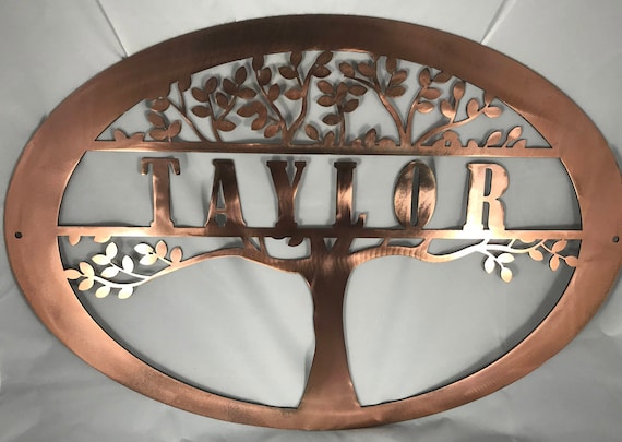 Family Tree Personalized With Name Metal Art Wall Art | Etsy