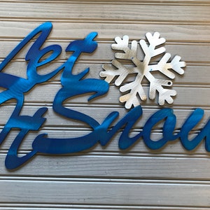 Let It Snow Metal Art, Wall Art Winter Skiing - Etsy
