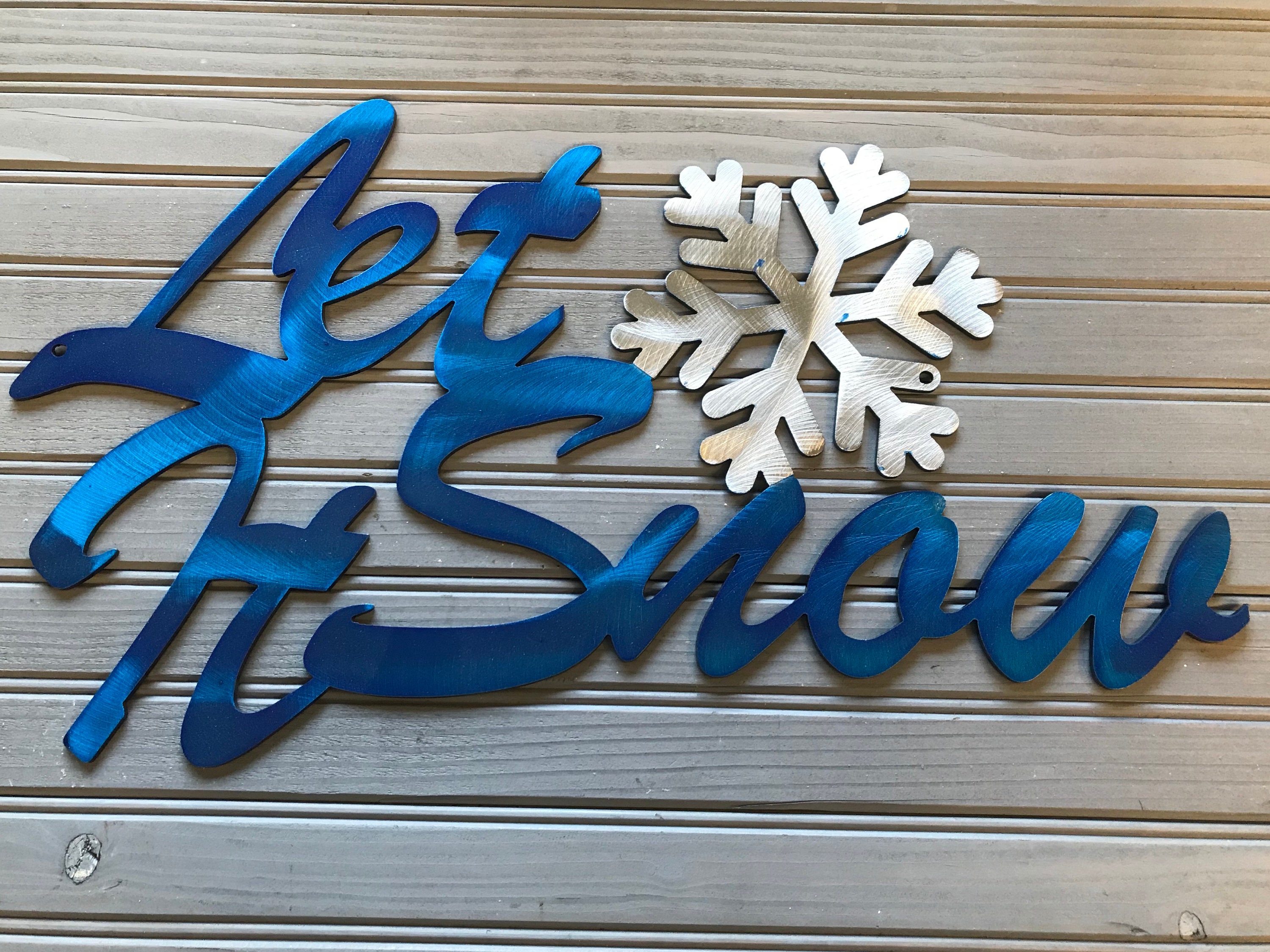 Let It Snow Metal Art Wall Art Winter Skiing - Etsy
