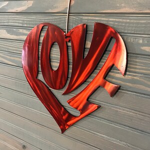 Love Heart Metal Wall Art: Powder Coated Steel, Handmade - Etsy