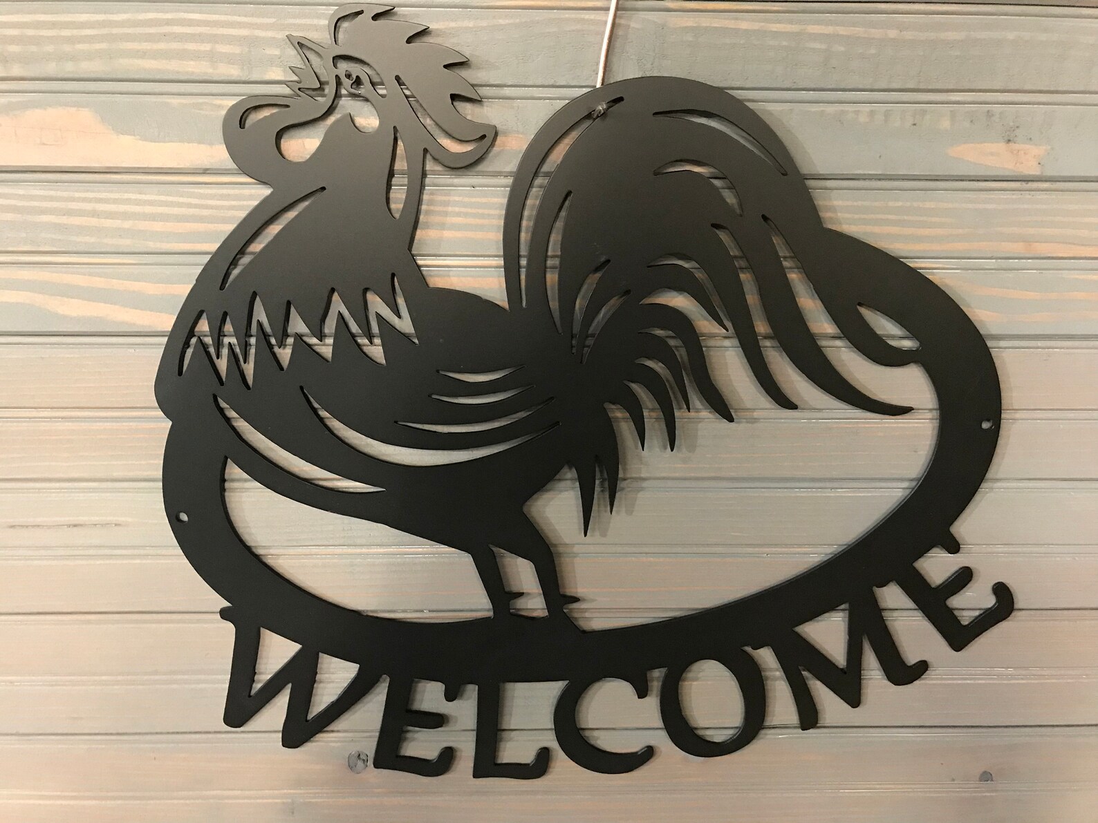 Rooster Chicken Welcome Sign Metal Art Kitchen Decor Wall Art - Etsy