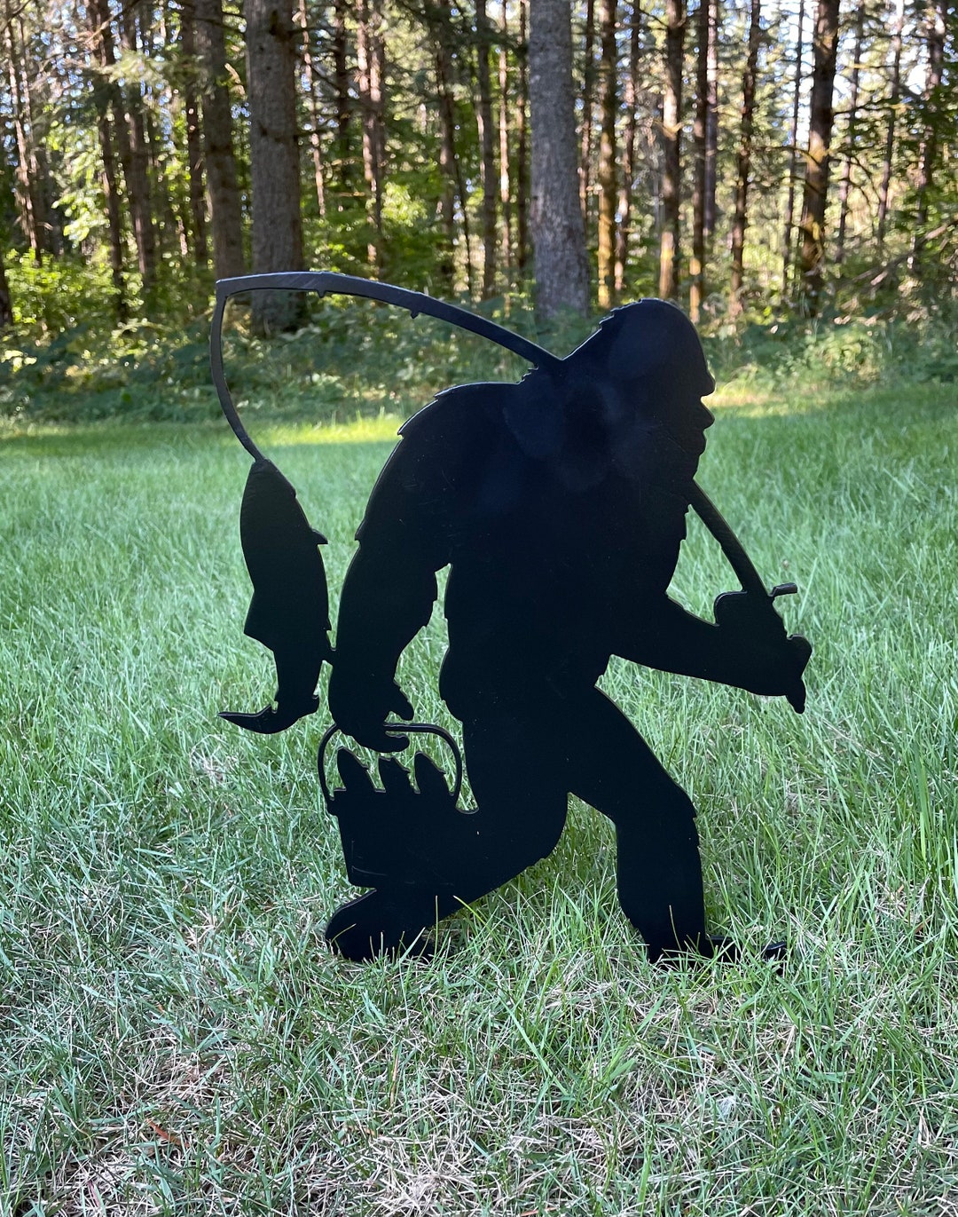 Bigfoot Fishing as a Wall Hanging / Big Foot / Yeti / Sasquatch / - Etsy