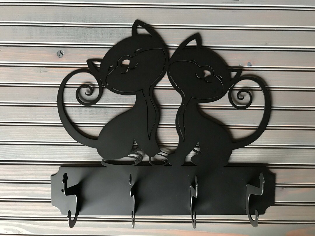 Cute Cat Kitten Kitty Coat Hanger Hooks Sign Wall Art Metal Art Wall ...