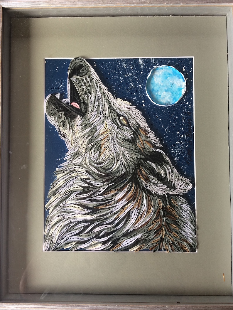 Realistic Timber Wolf Paper Quilling. Original and Unique - Etsy