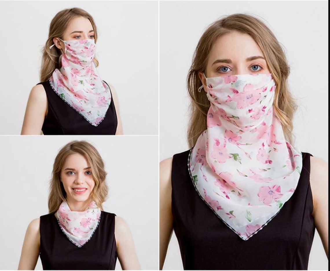 Scarf Mask Washable Mask Mouth Cover Face Mask Neckerchief | Etsy