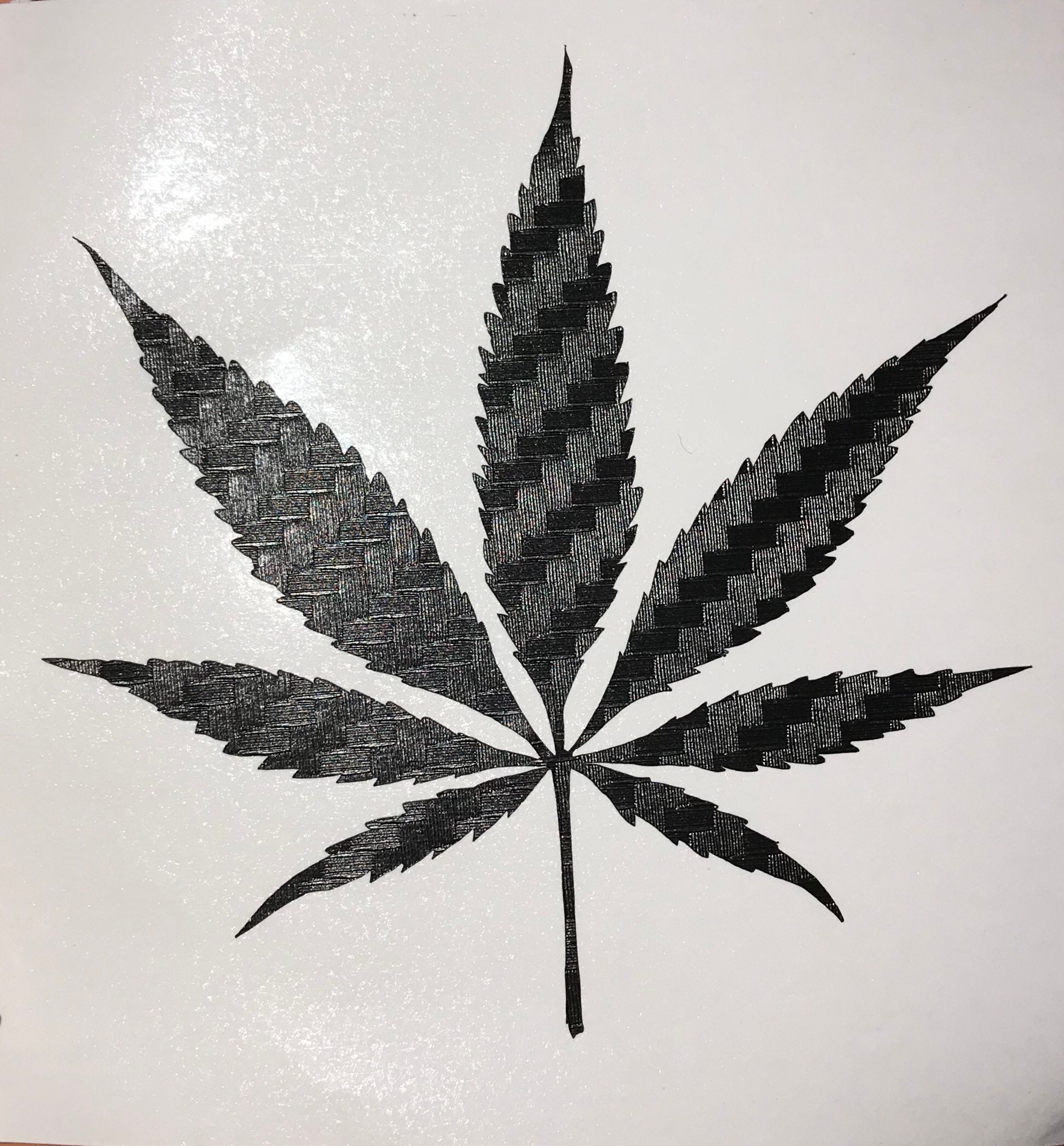Weed Leaf Sticker Vinyl Decal Holographicfoilcarbon Etsy