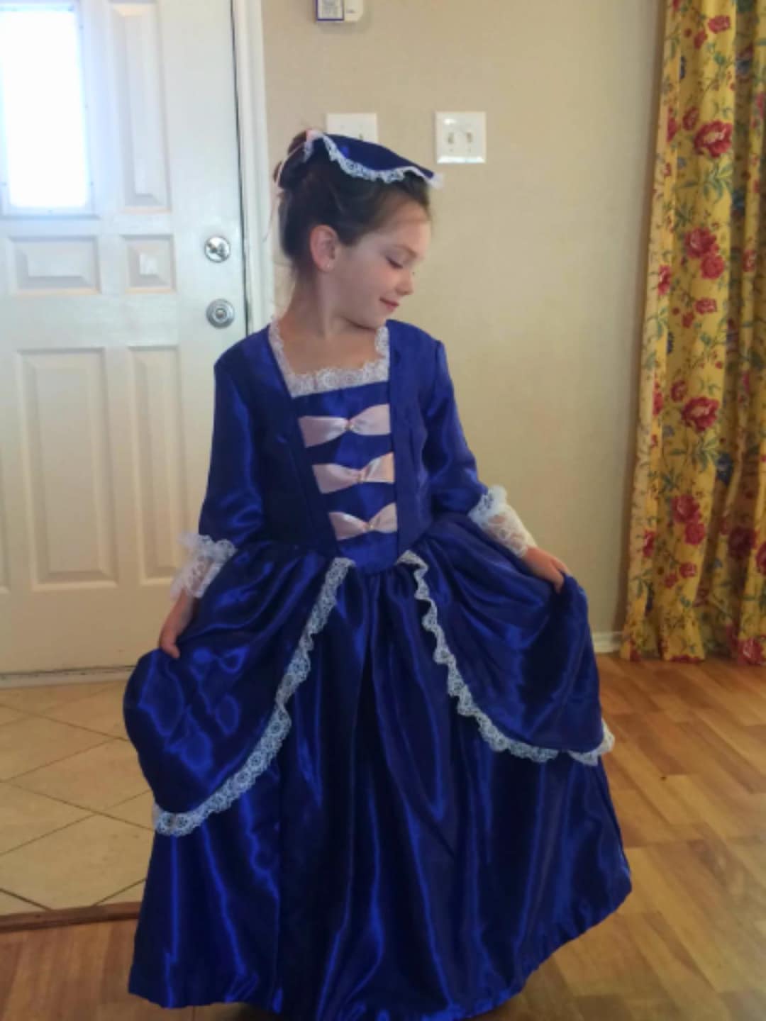 1770s - Colonial Gala Gown Dress W/ Pinner Cap for Girls - Etsy