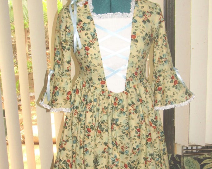 Girls' Colonial Dress Costume With Pinner Cap - Size 10/12 - Etsy