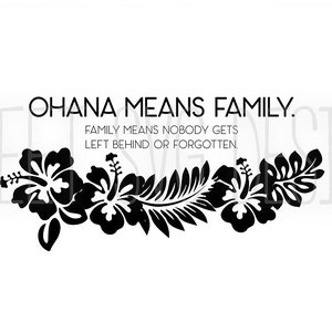 Ohana Means Family SVG Cutting File for Vinyl or Clip Art, Ohana Svg ...