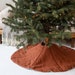 Linen Quilted Christmas Tree Skirt, Christmas Tree Skirt, Burlap ...