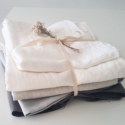 Linen Scraps Bundle Natural Linen Fabric Remnants for Craft - Etsy