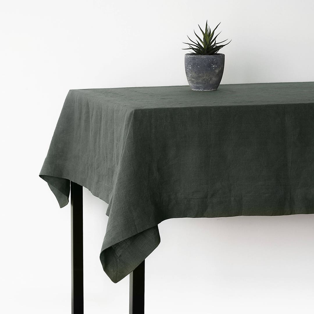 Green Linen Tablecloth, Large Wedding Table Setting - Etsy