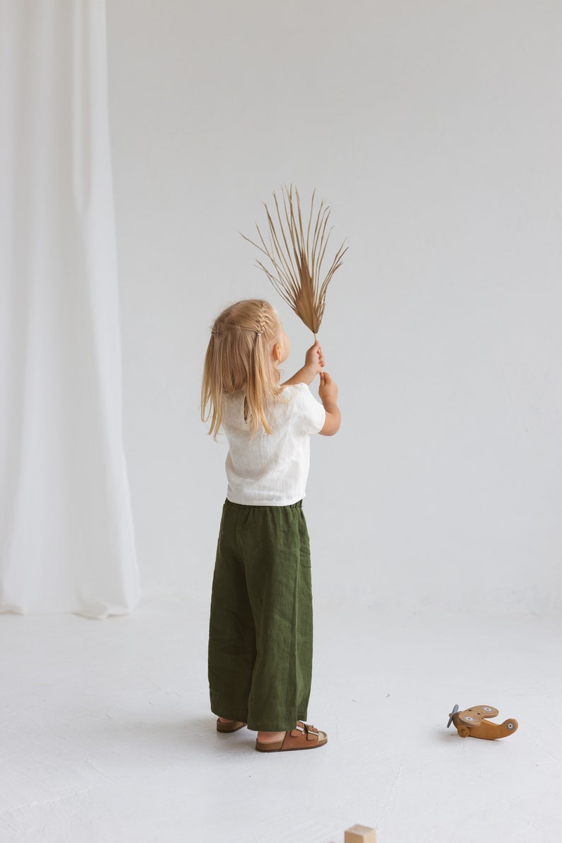 Girls Linen Culottes Unisex Linen Pants Kids Linen Culotte - Etsy