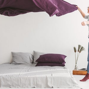 Linen Duvet Cover With Buttons, Custom Size Duvet Cover, Buttoned Linen ...