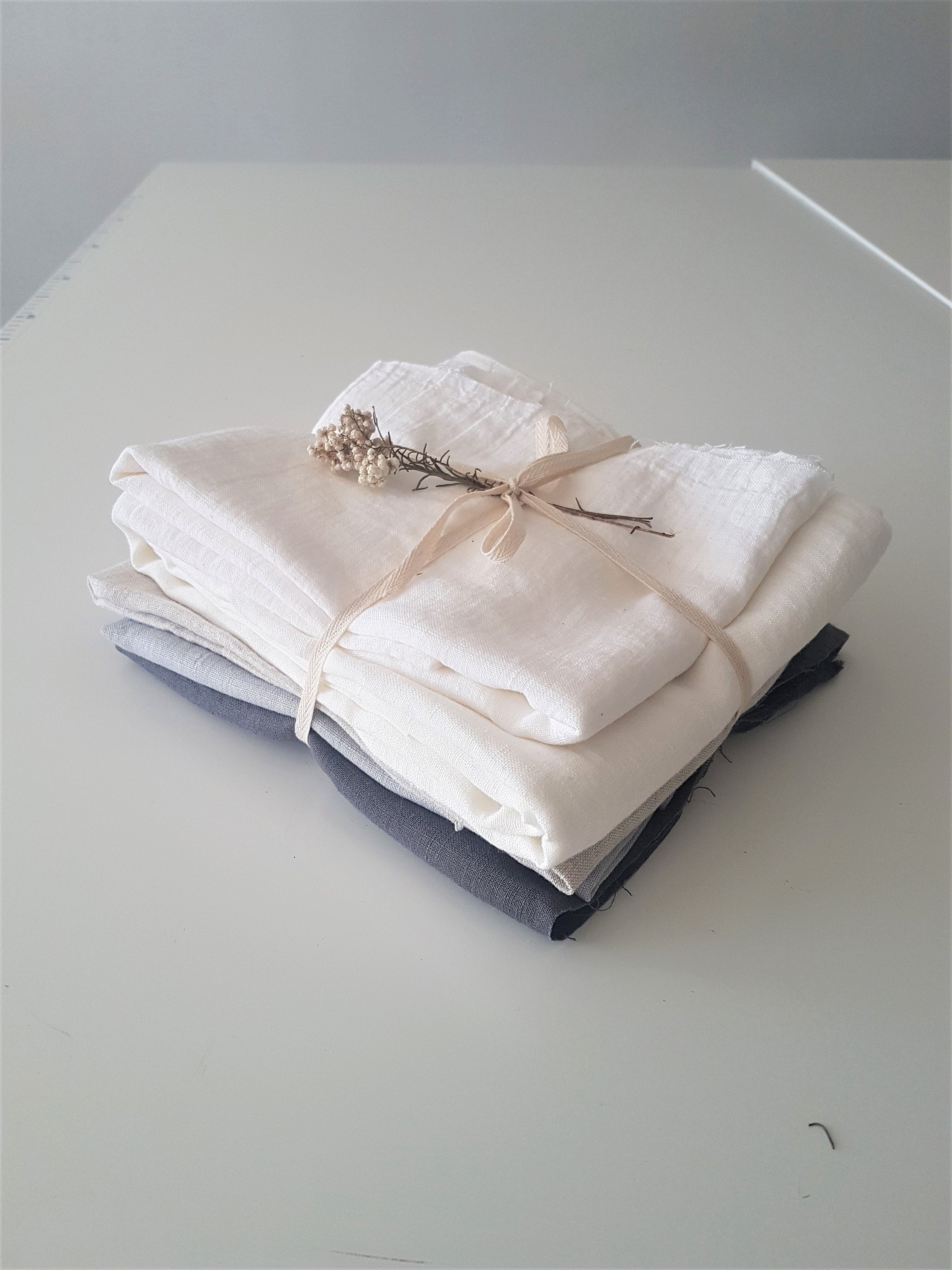 Linen Scraps Bundle, Natural Linen Fabric Remnants for Craft Projects ...