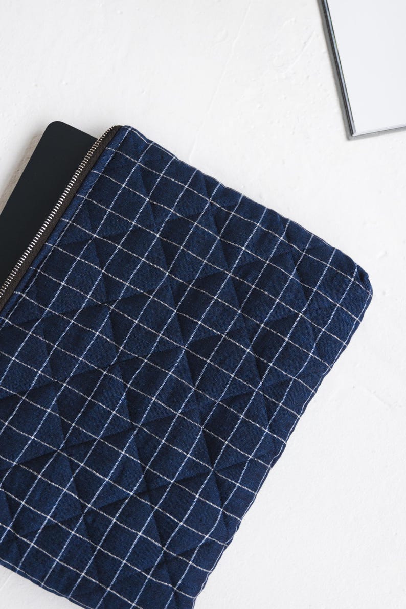 Linen Laptop Sleeve,linen Computer Case,quilted Linen MacBook Case ...