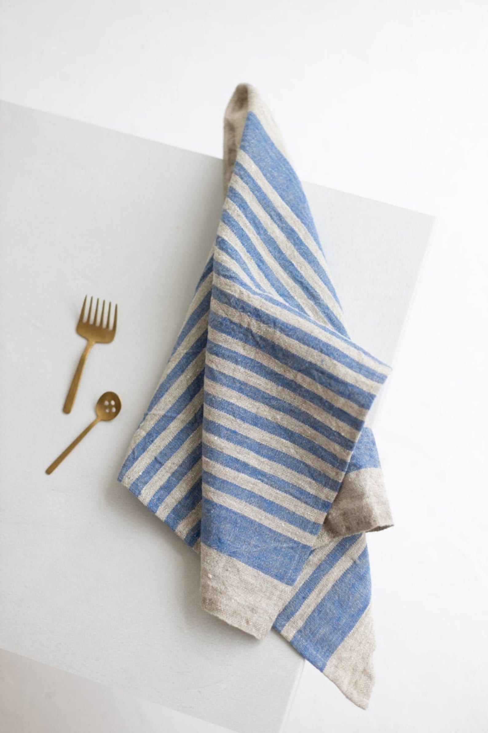 Striped Linen Tea Towels - Set of 2, Rustic Linen Tea Towels, Linen ...