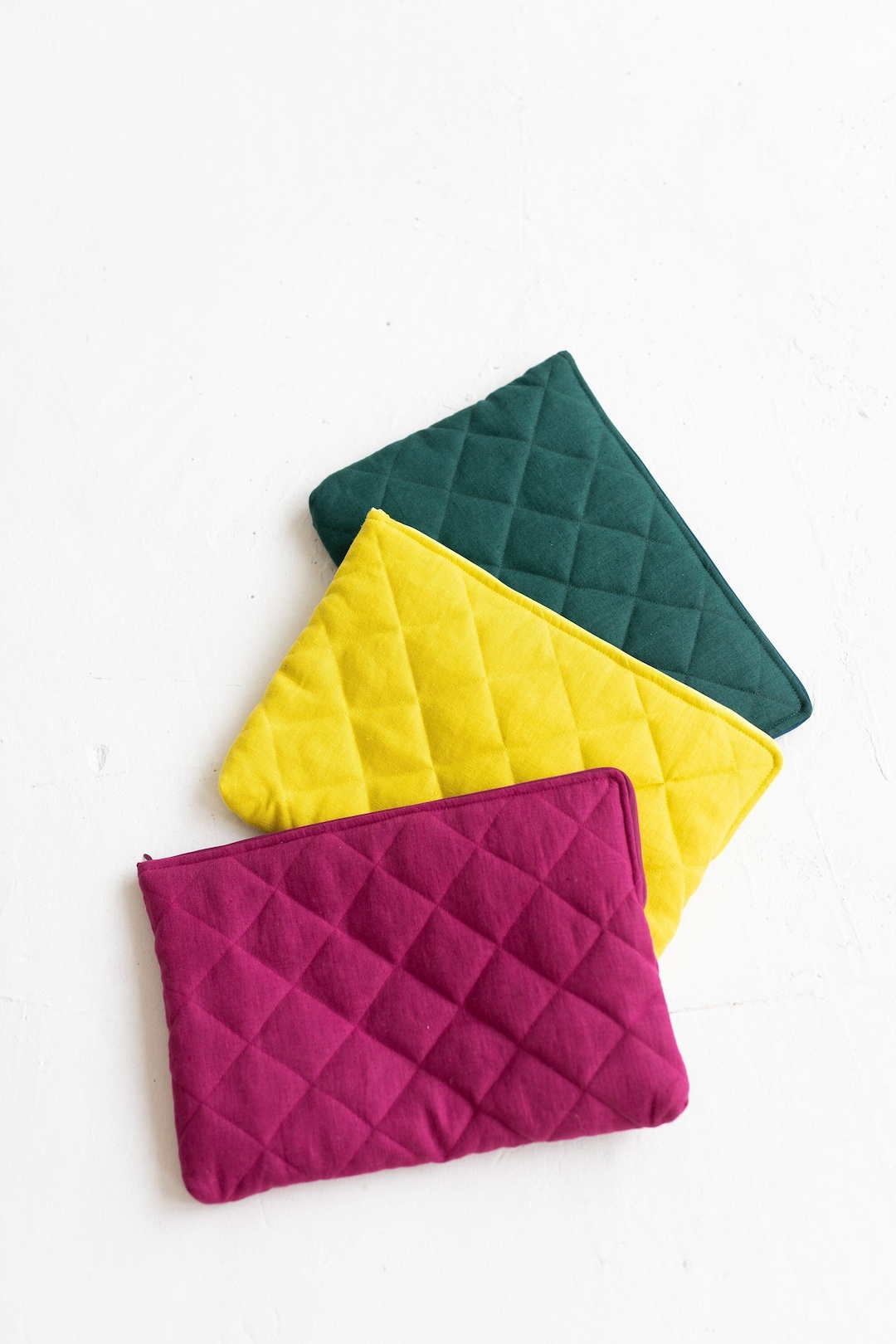 Linen Laptop Sleeve,linen Computer Case,quilted Linen MacBook Case ...