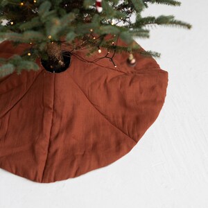 Linen Quilted Christmas Tree Skirt, Christmas Tree Skirt, Burlap ...