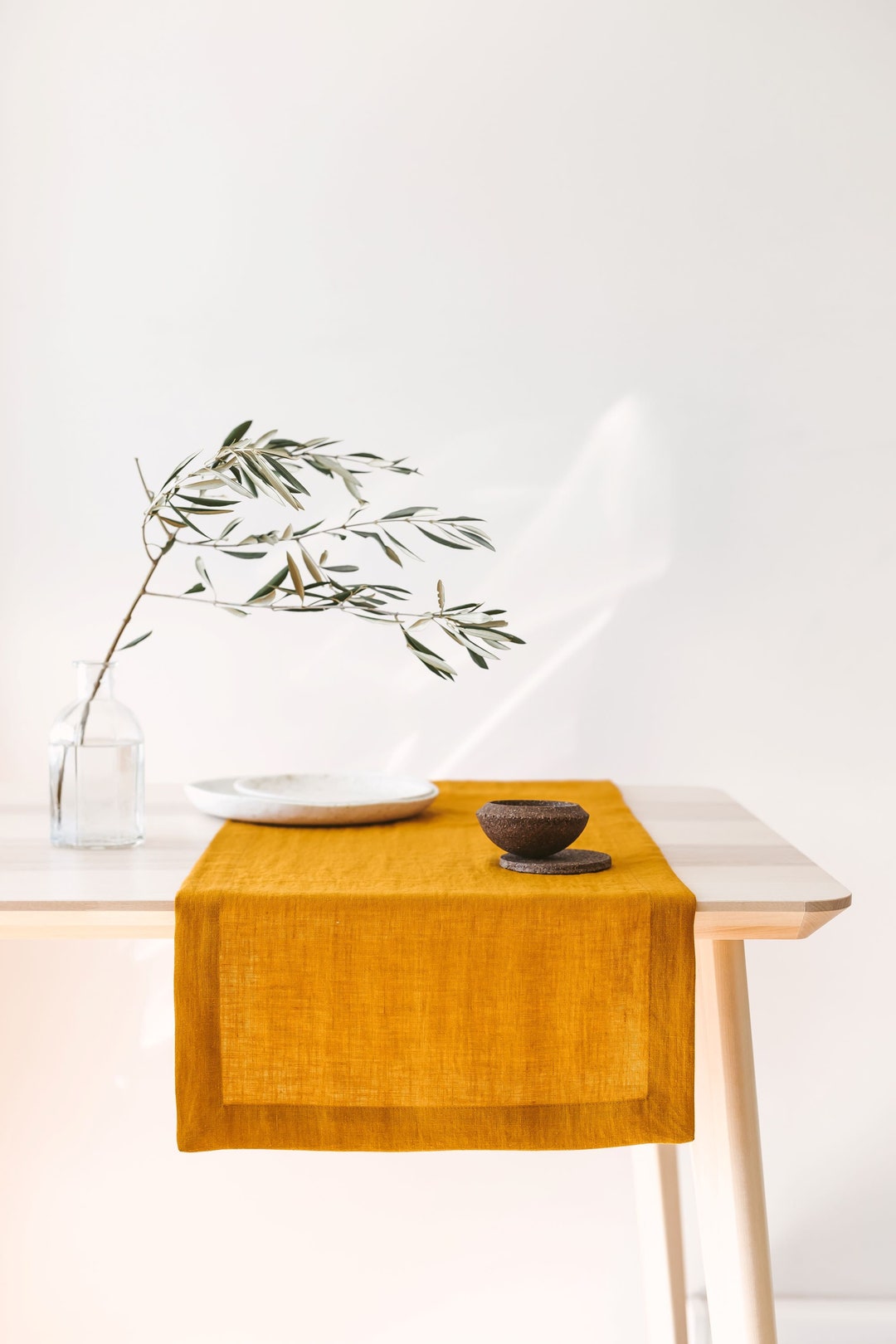 Mustard Linen Table Runner, Various Colors Natural Linen Table Runners ...
