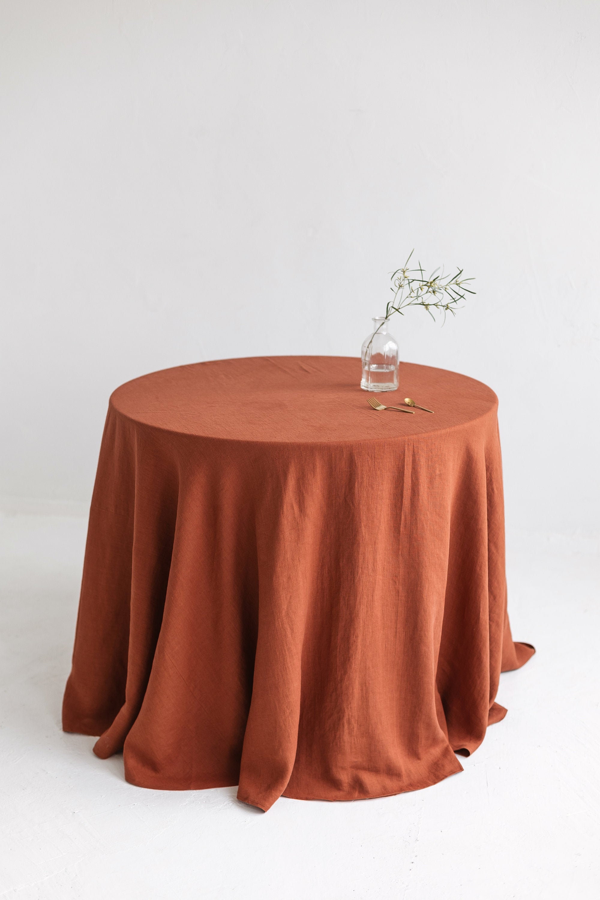 Rust Round Linen Tableclothlarge Round Linen Table - Etsy