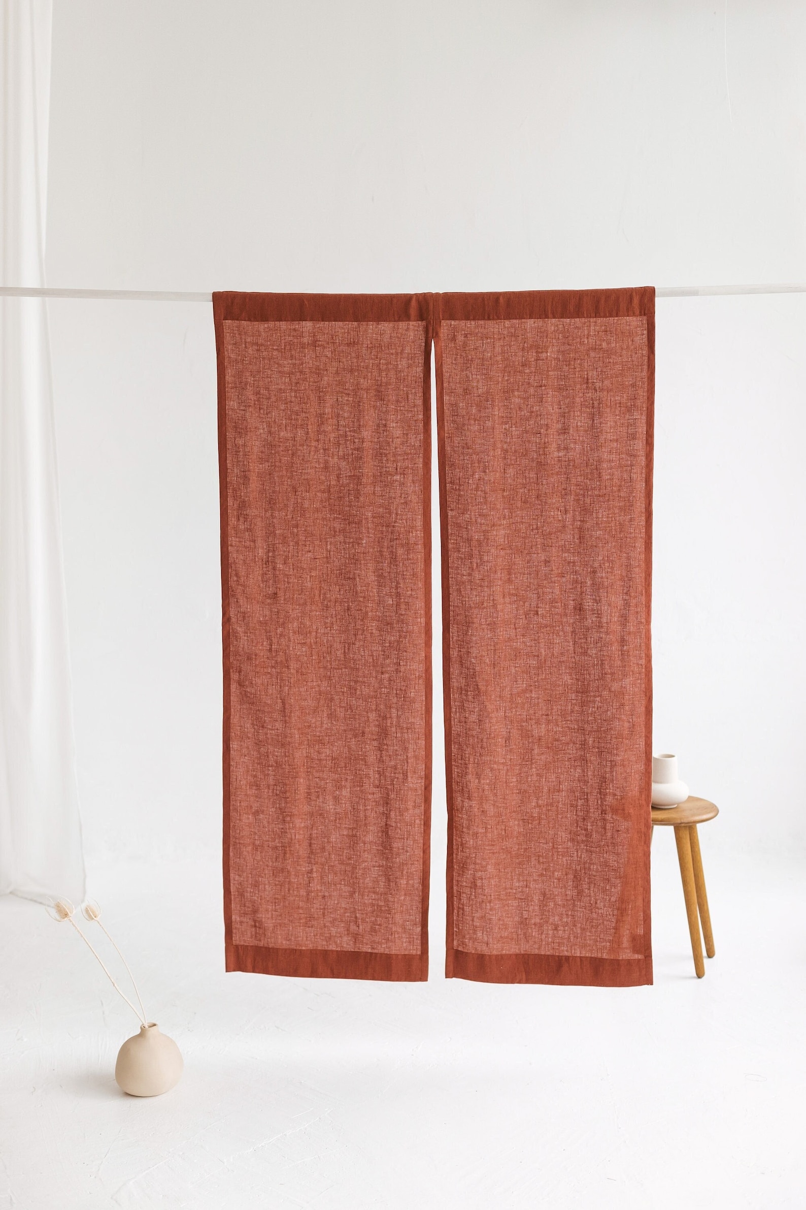 Rusty Linen Noren Curtain Japanese Linen Noren Panel | Etsy