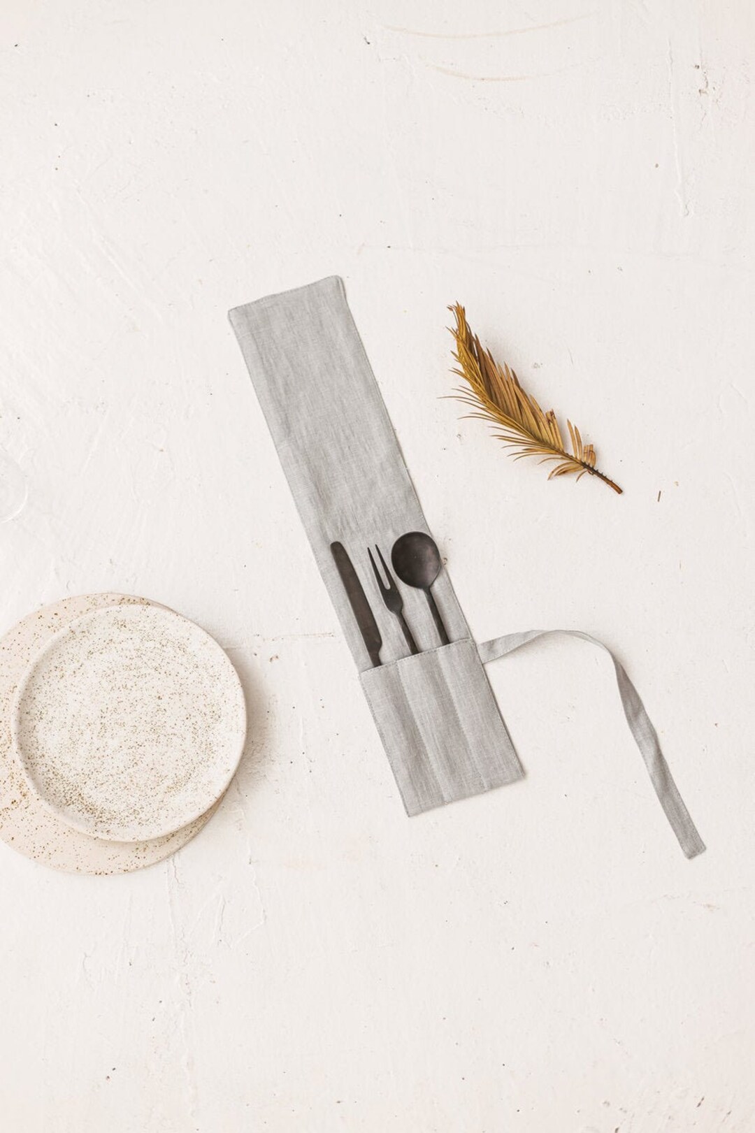 Set of 4 Linen Cutlery Cases, Linen Cutlery Holder, Reusable Linen ...