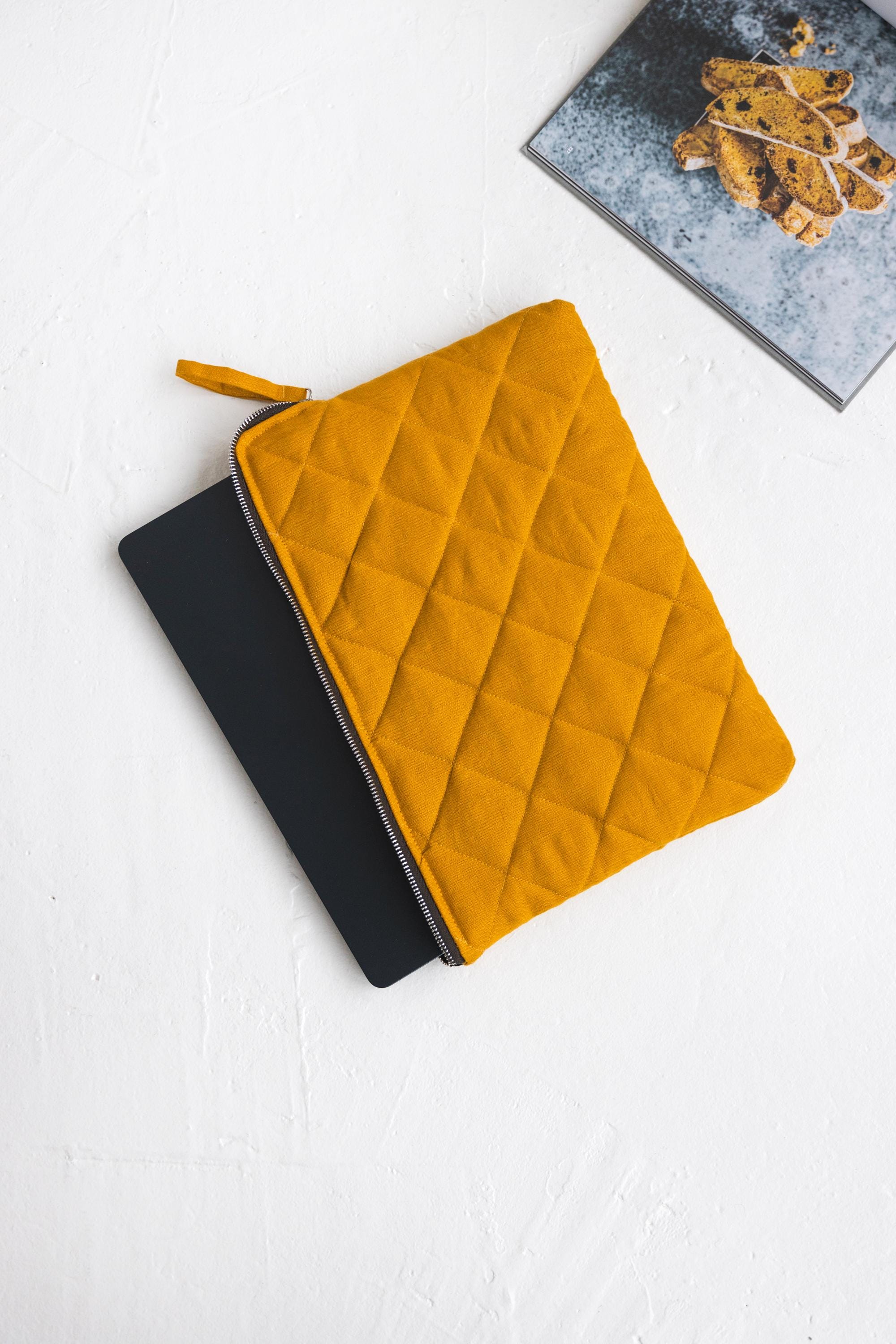 Linen Laptop Sleeve,linen Computer Case,quilted Linen MacBook Case ...