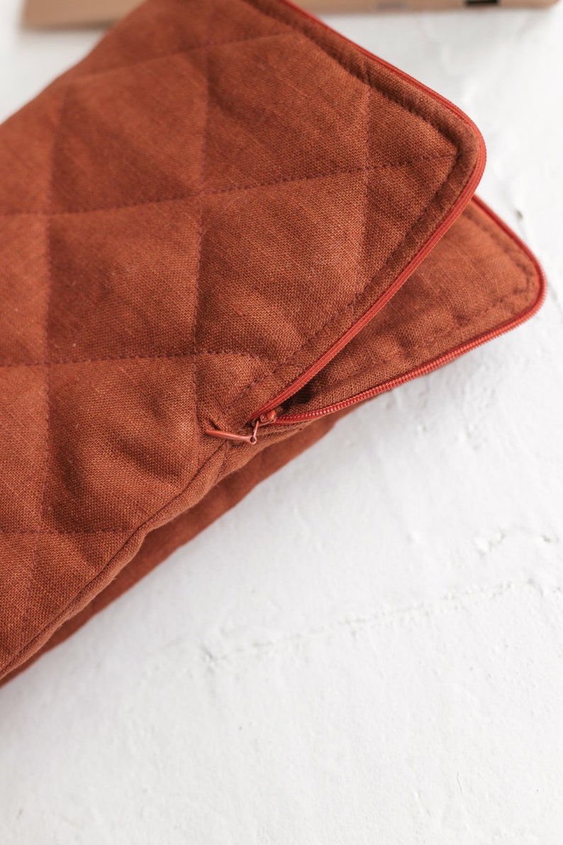 Linen Laptop Sleeve,linen Computer Case,quilted Linen MacBook Case ...
