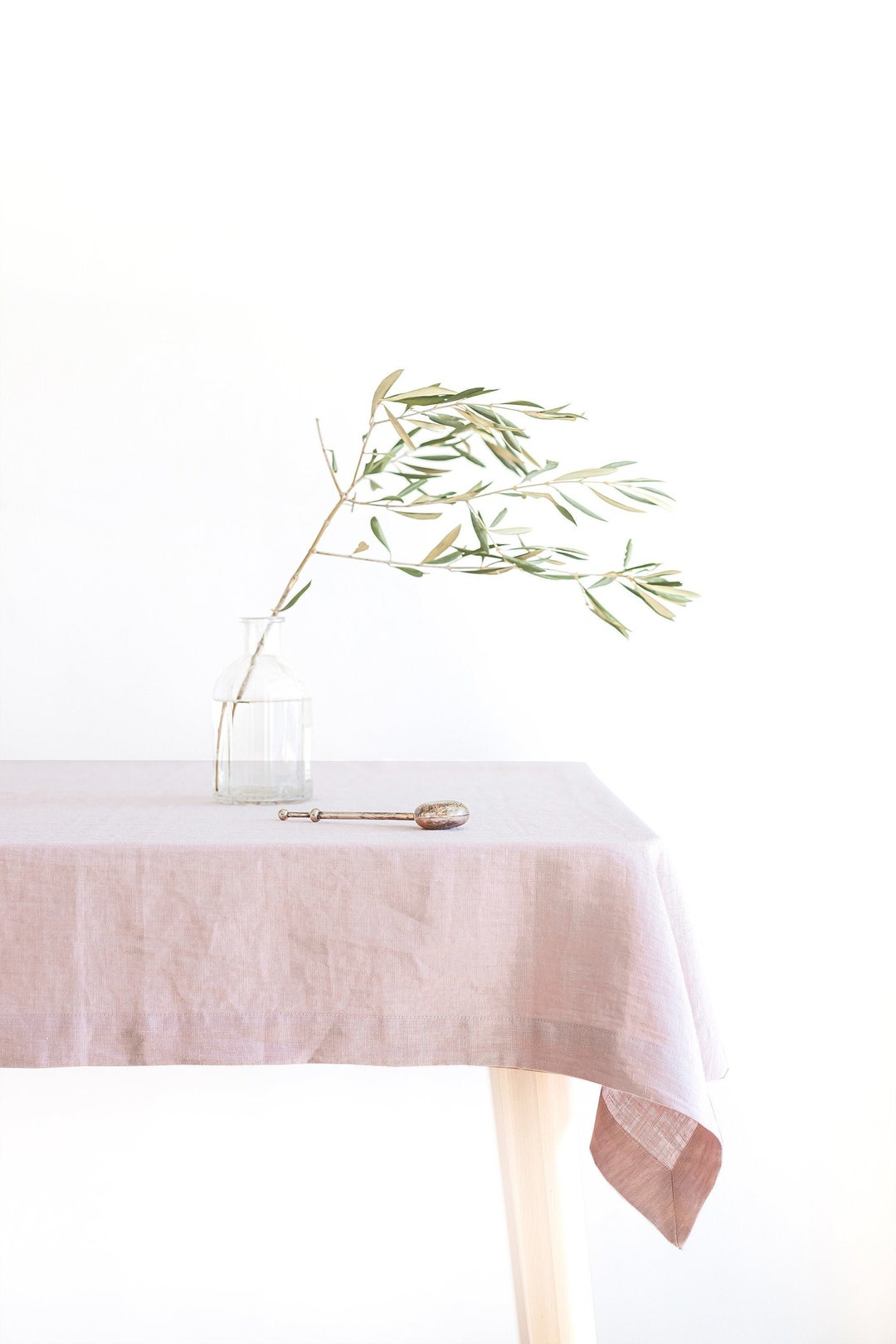 Pastel Pink Linen Tablecloth, Soft Linen Tablecloth, Linen Handmade ...