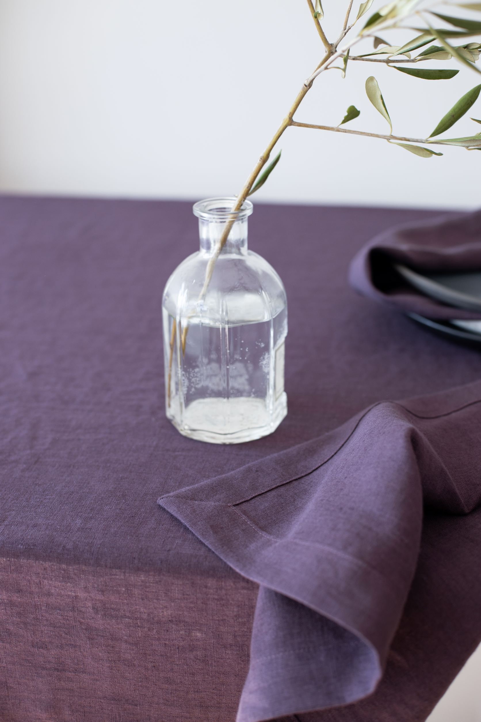 Plum Linen Tablecloth, Soft Linen Tablecloth, Linen Handmade Table ...