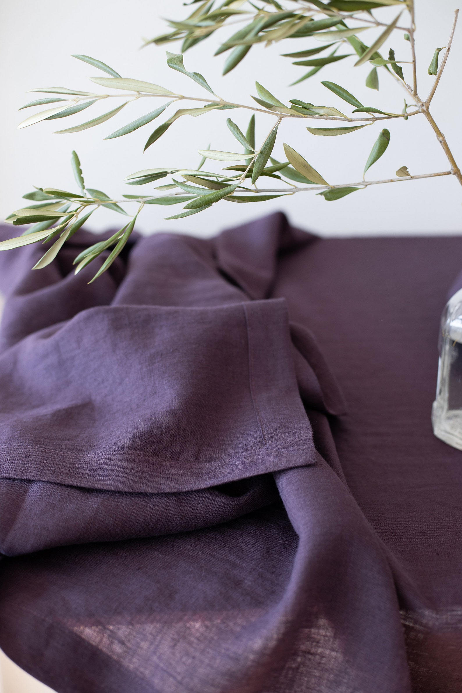 Plum Linen Tablecloth, Soft Linen Tablecloth, Linen Handmade Table ...