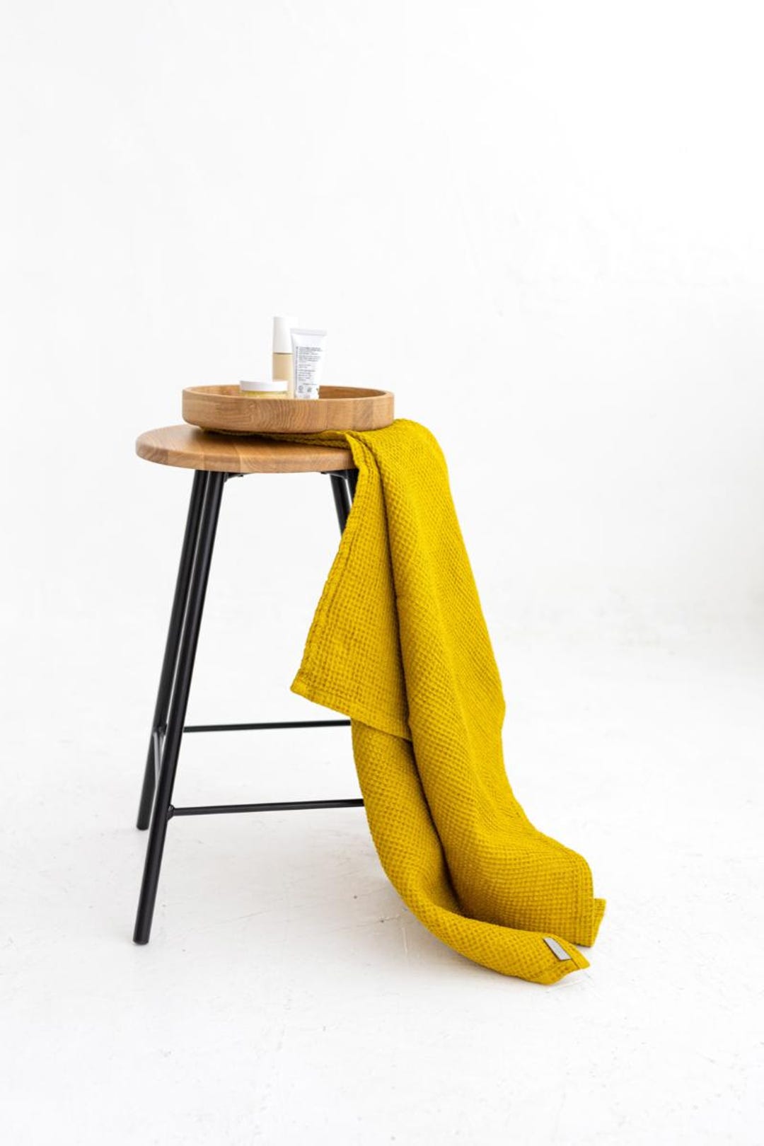 Linen Waffle Towel, SPA Waffle Linen Towel, Foldable Linen Travel Towel ...
