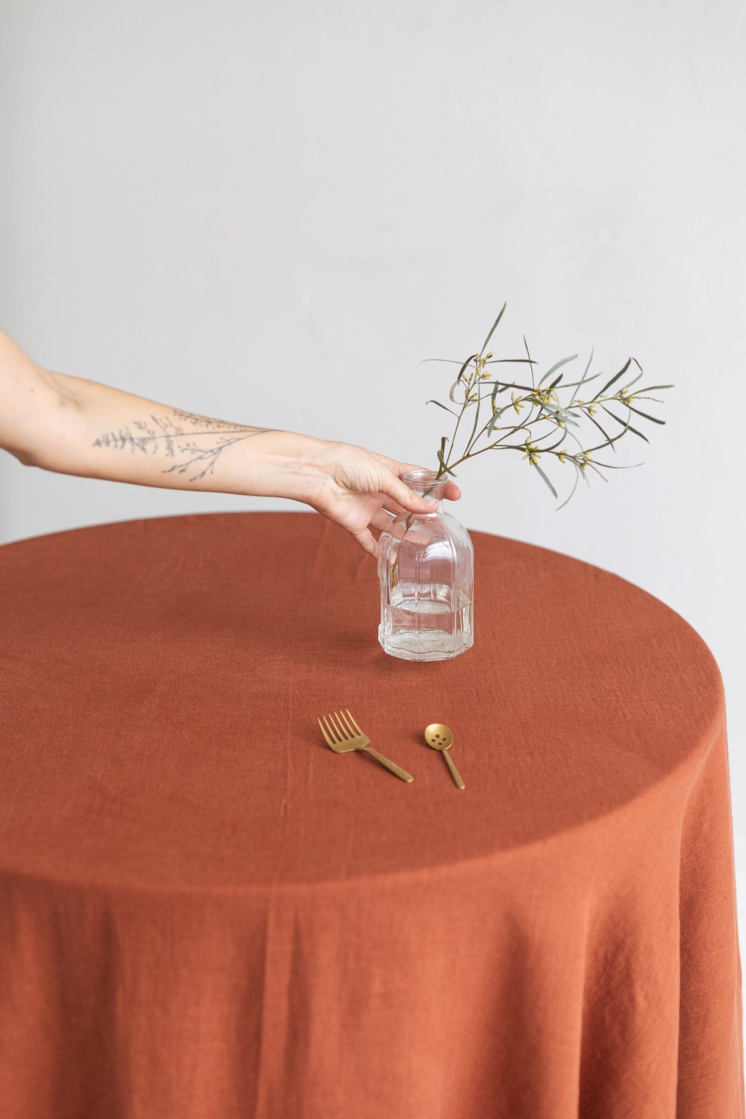 Rust Round Linen Tablecloth,large Round Linen Table Cloth,linen Wedding ...