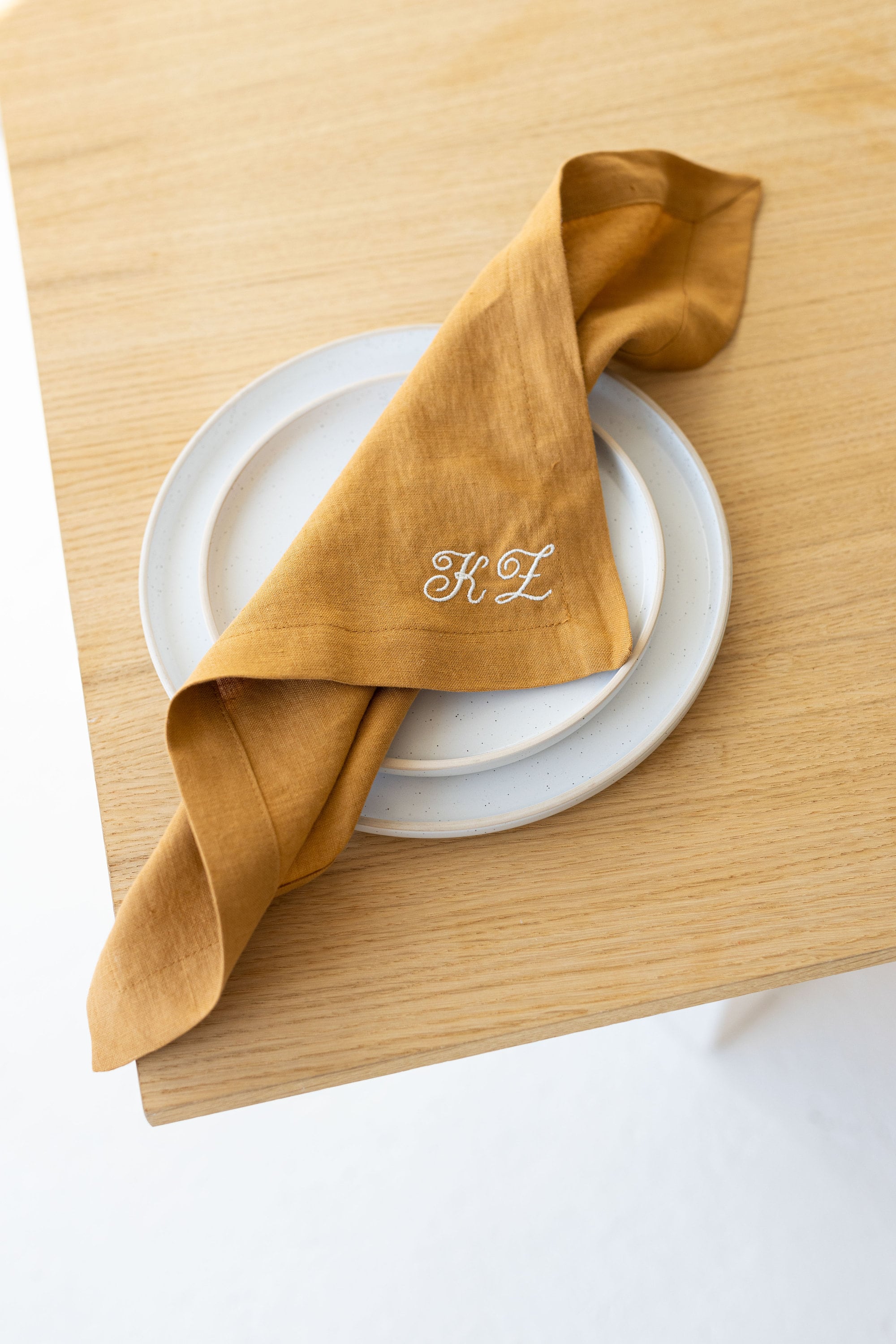 Embroidered Linen Napkins Set, Monogrammed Linen Napkins, Personalized ...