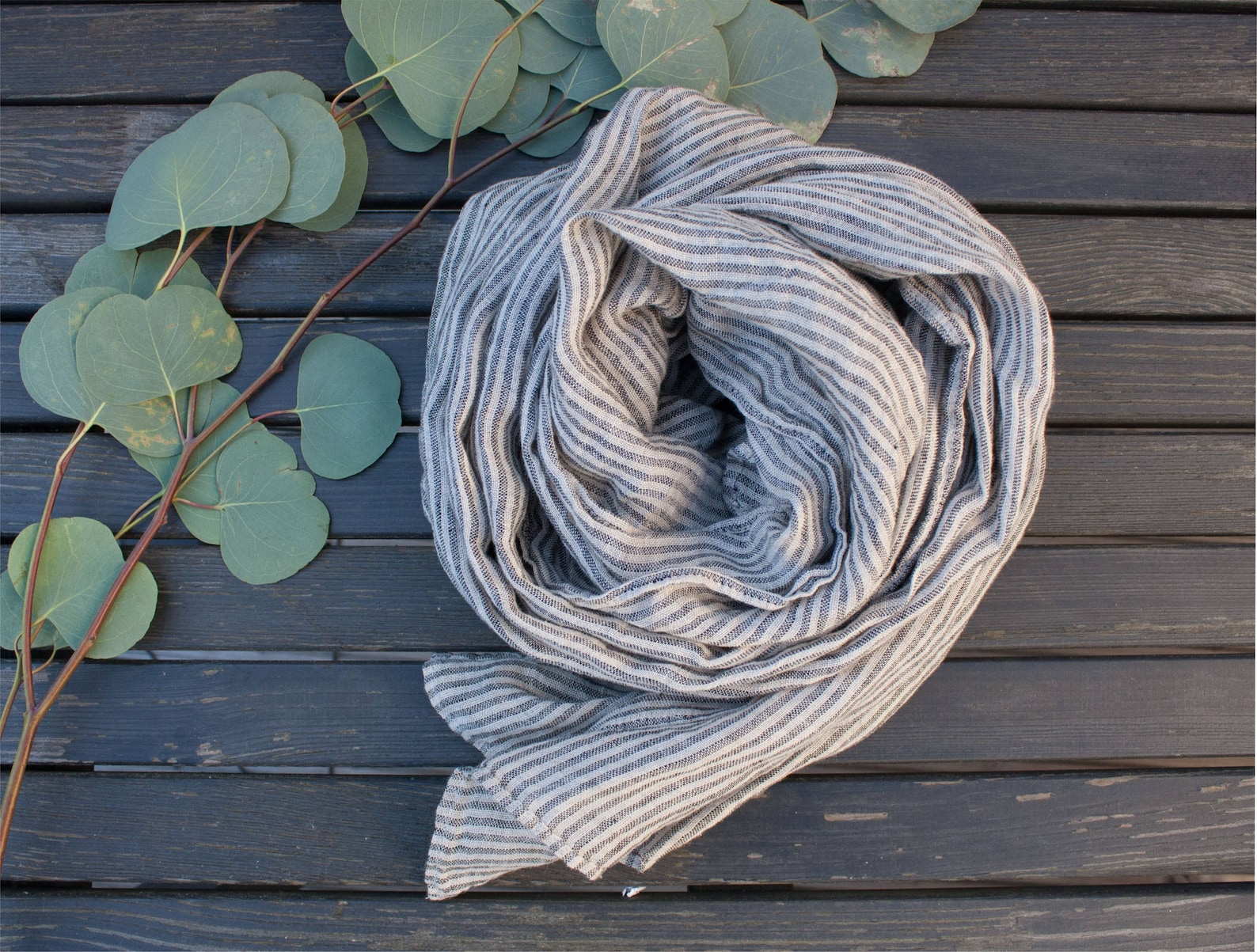 Striped Linen Scarf Large Men Scarf Christmas Gift Linen | Etsy