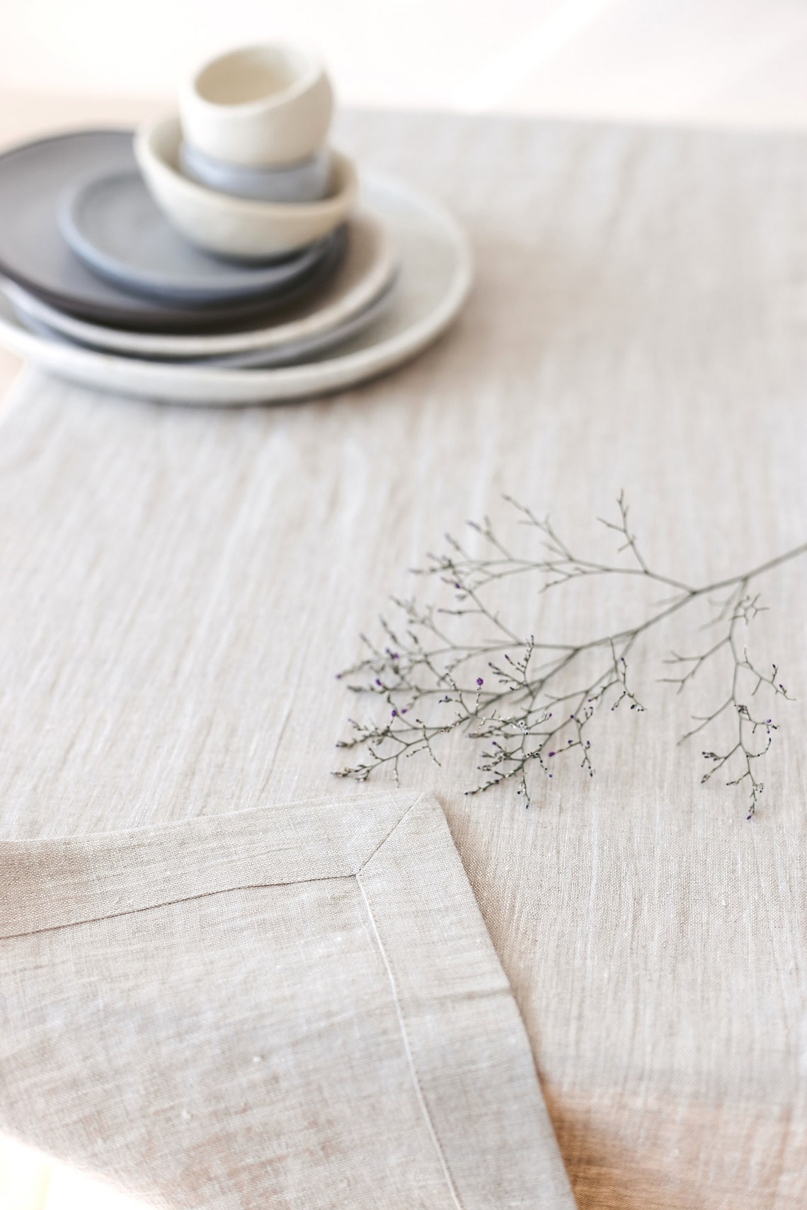 Natural Light Linen Table Runnernatural Soft Table - Etsy