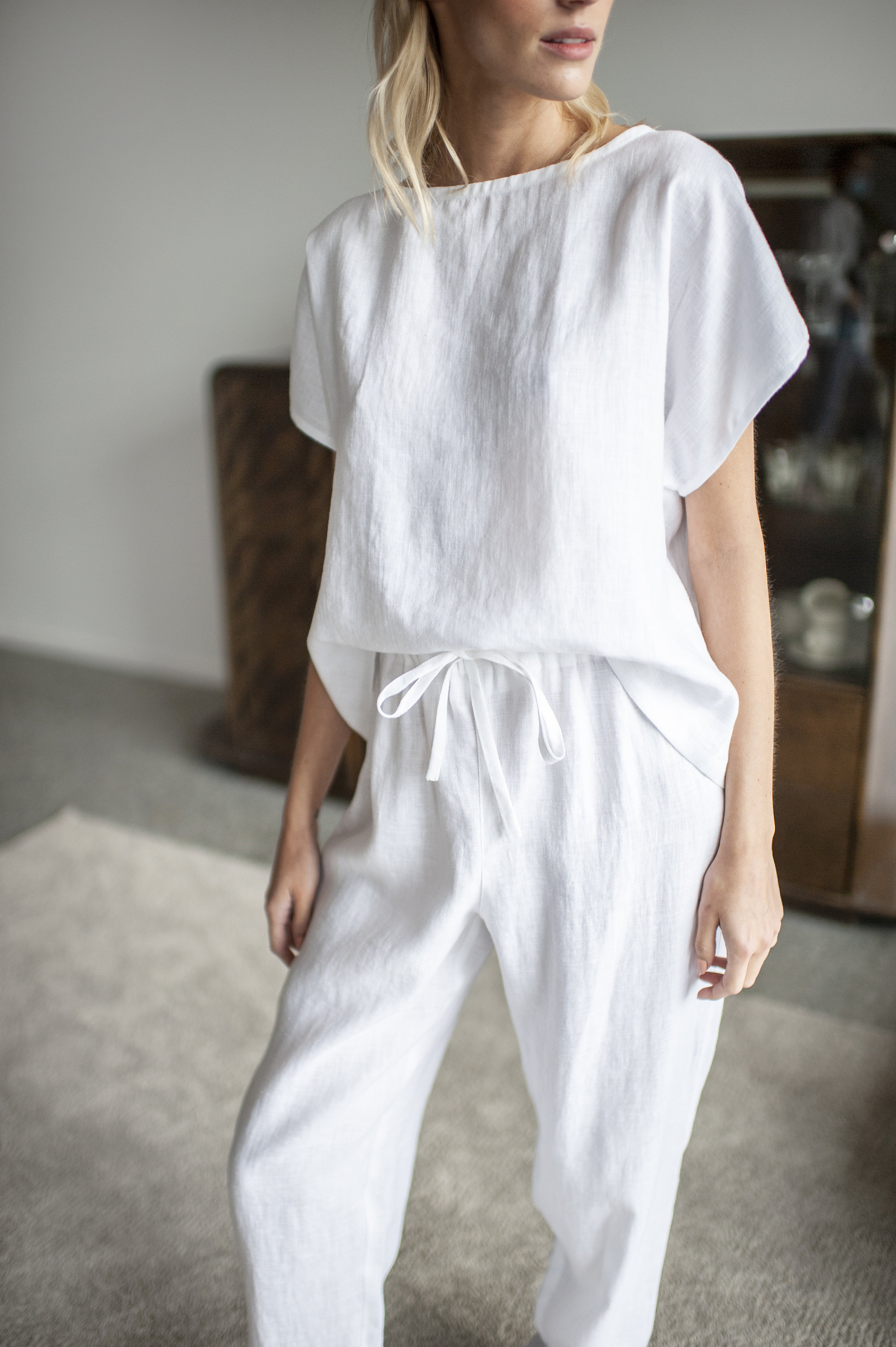 Linen Pajama Pants for Woman Linen Loungewear Pants Straight - Etsy UK