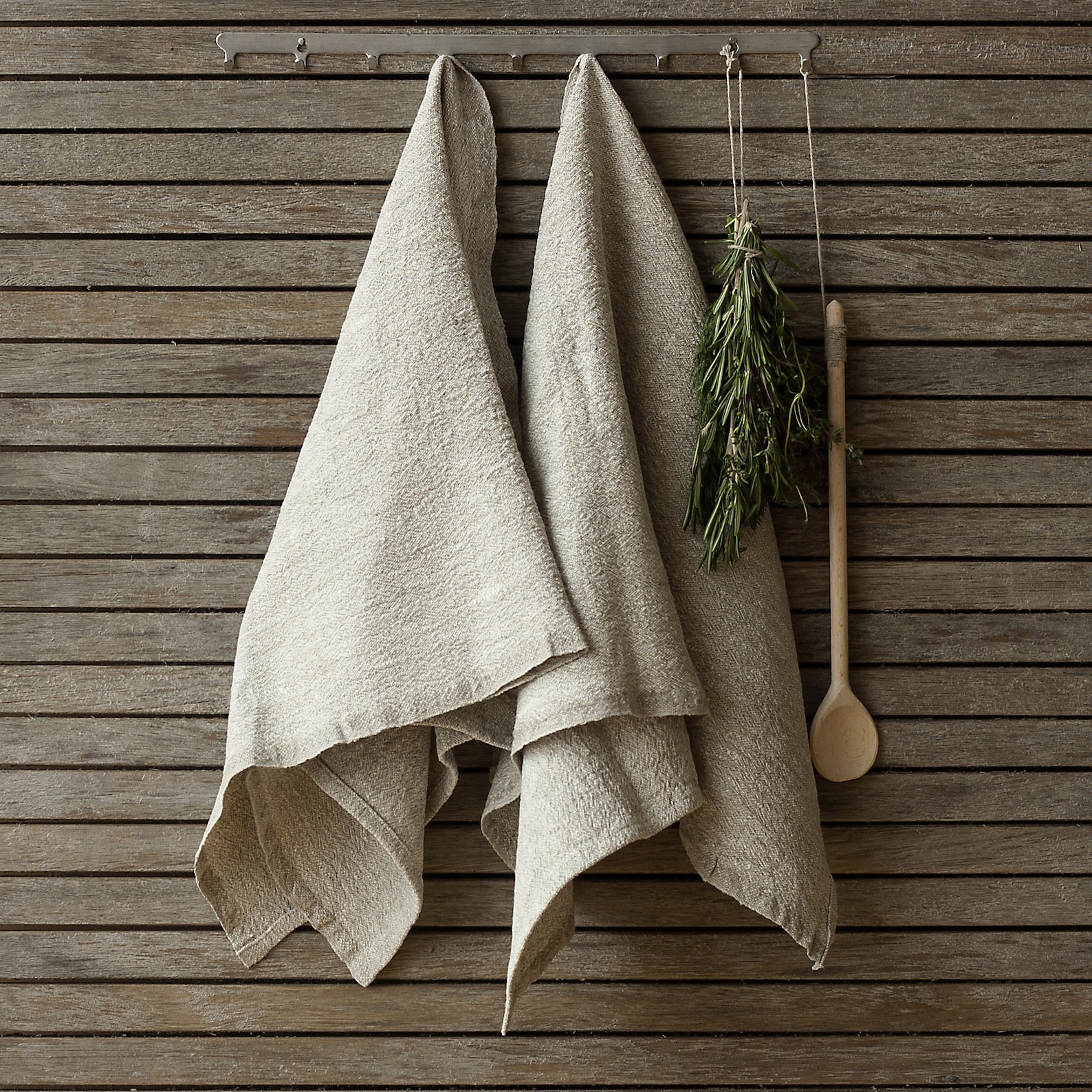 Striped Linen Tea Towels - Set of 2, Rustic Linen Tea Towels, Linen ...