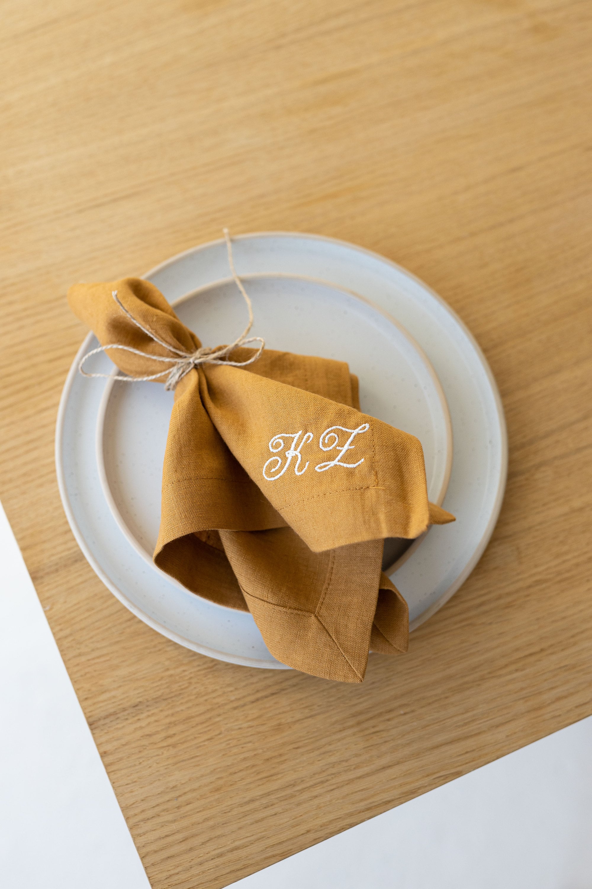 Embroidered Linen Napkins Set, Monogrammed Linen Napkins, Personalized ...