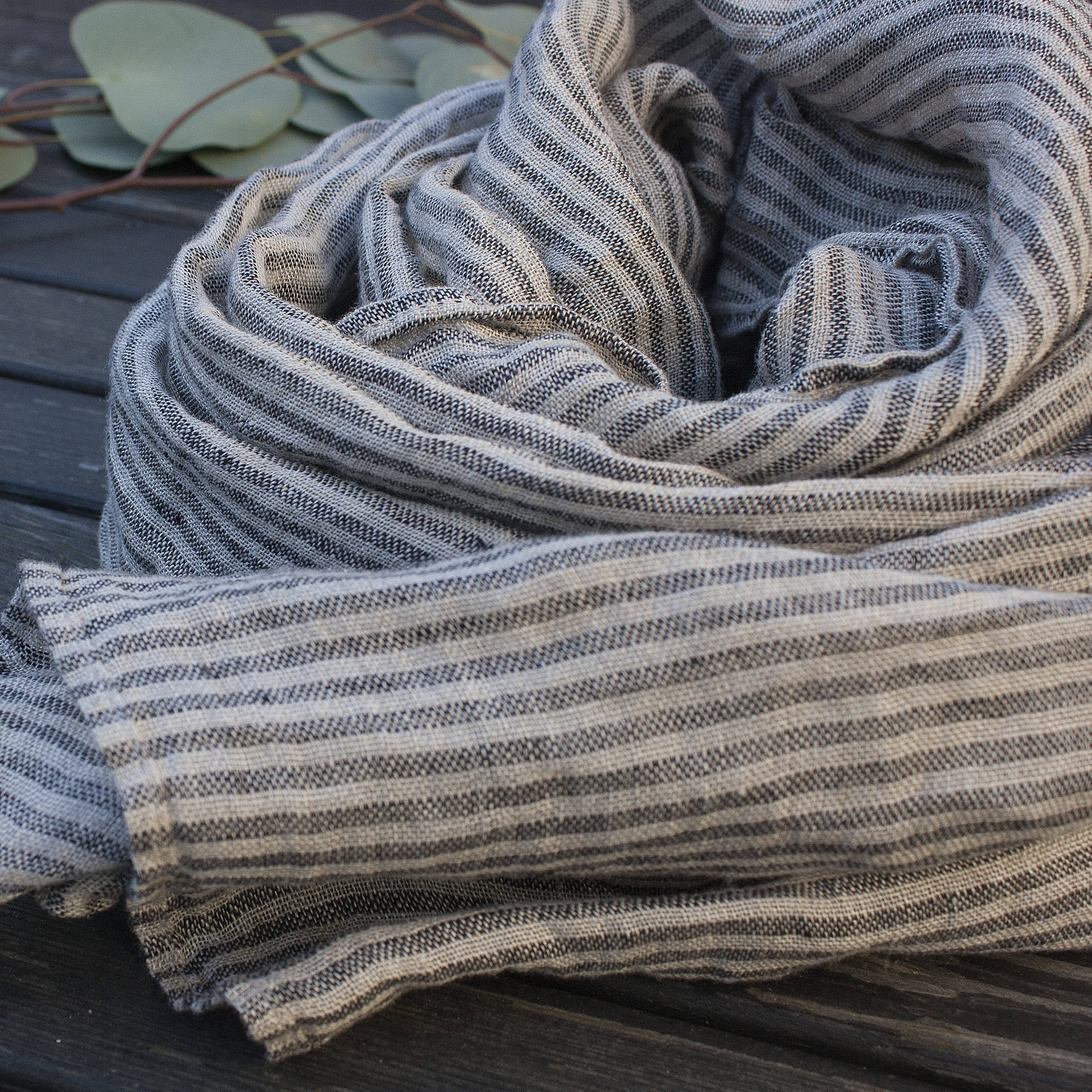 Striped Linen Scarf Large Men Scarf Christmas Gift Linen | Etsy