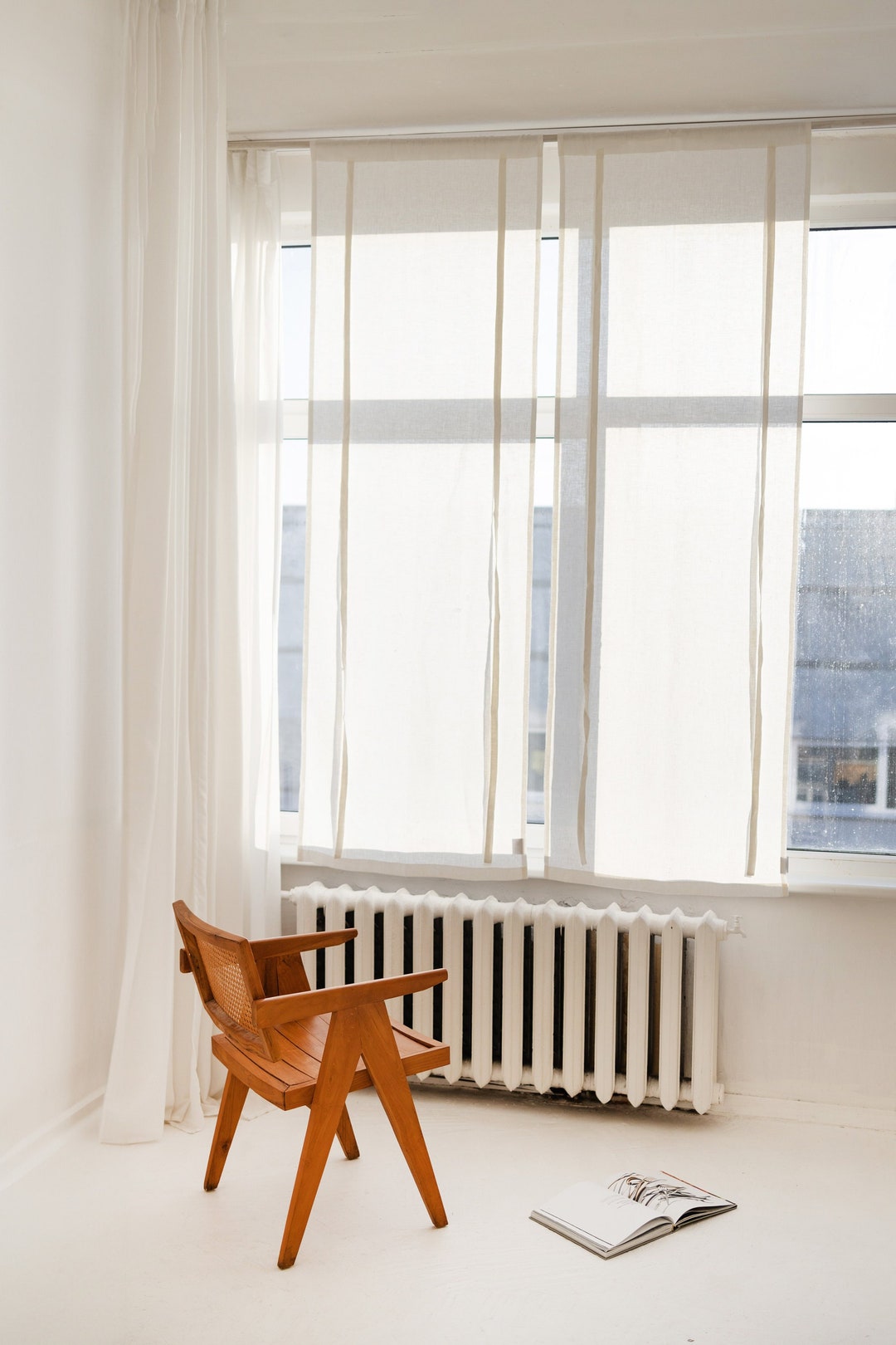 27''/70cm Wide off White Linen Roll-up Blind, Linen Window Blind With ...