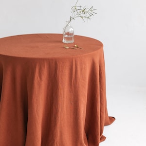 Rust Round Linen Tablecloth,large Round Linen Table Cloth,linen Wedding ...