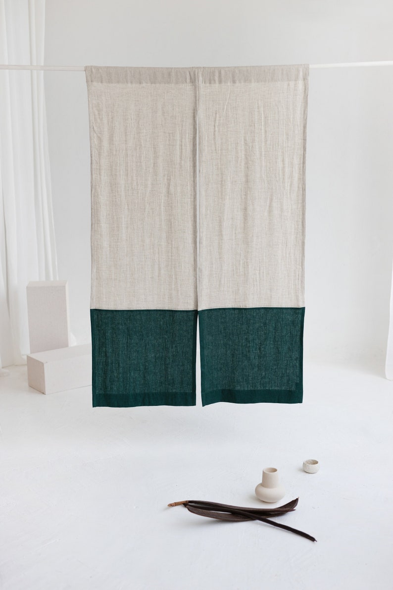 Tenda Noren in lino color smeraldo, tenda giapponese per porta - Etsy ...