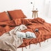 Rust Linen Duvet Cover and Pillowcases Boho Linen Bedding - Etsy